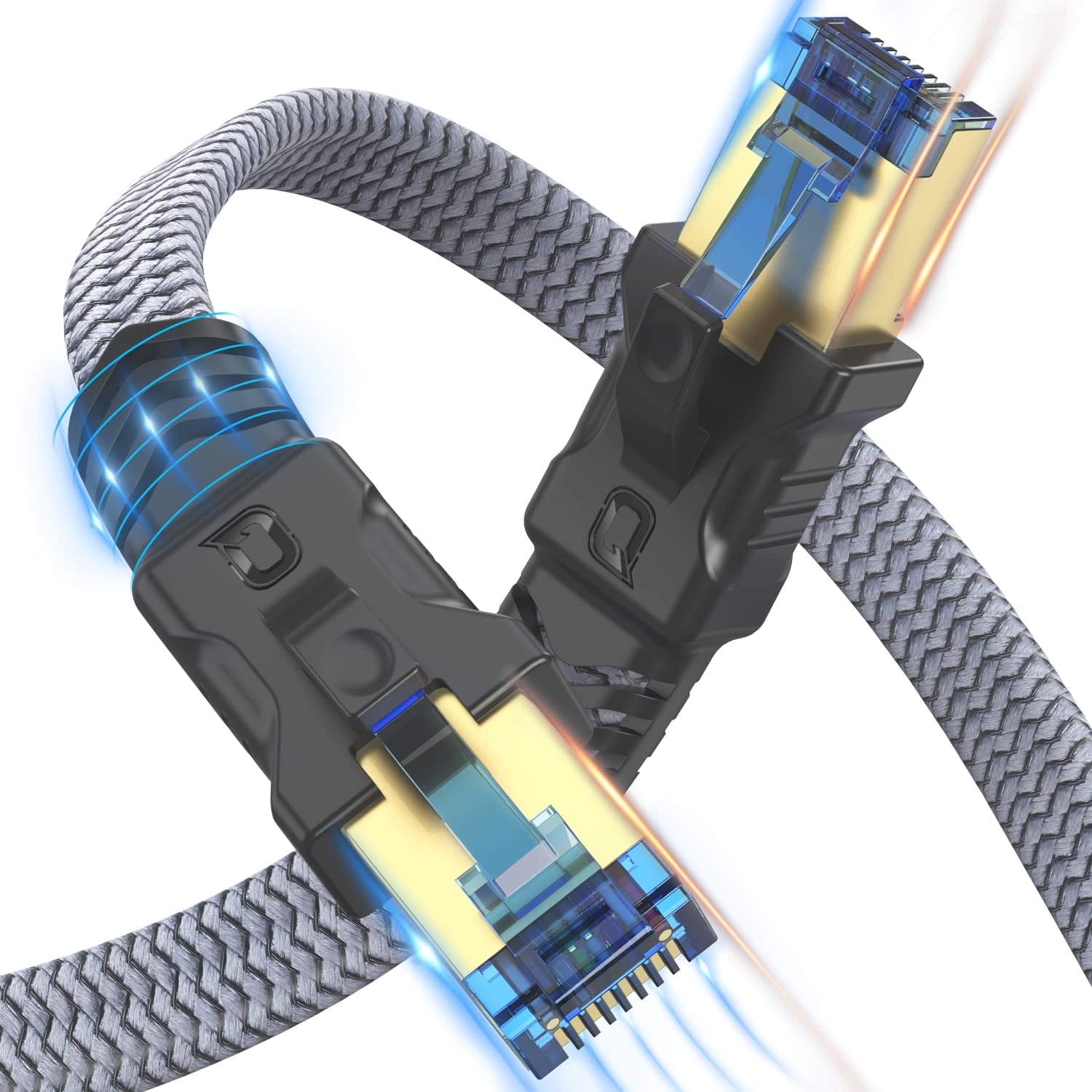 Cat 8 Ethernet Cable 6 ft, Fastest Cat8 Internet Network Cable High ...