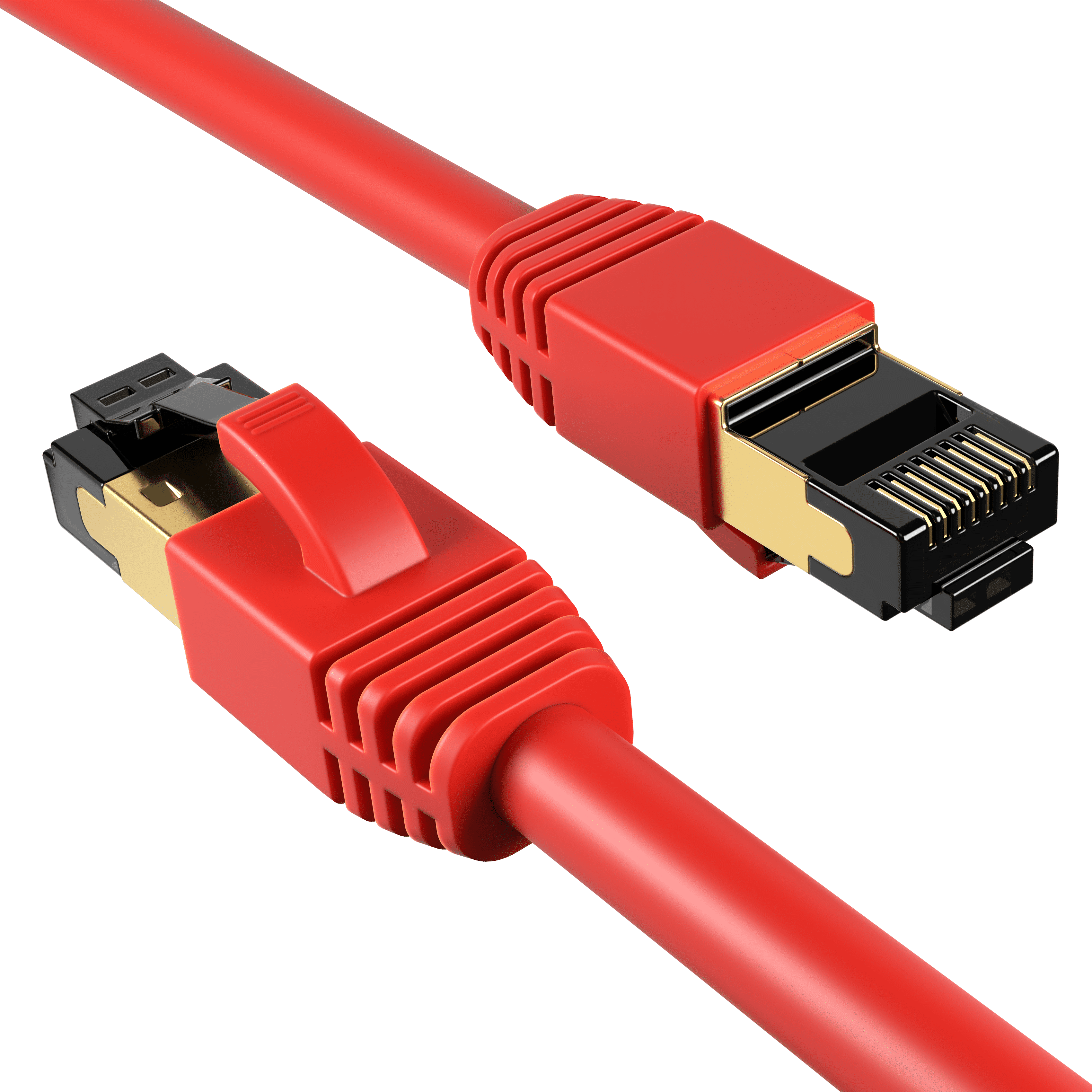 Cat 8 Ethernet Cable Network Patch Red 50ft 40Gbps - Copper Shielded ...