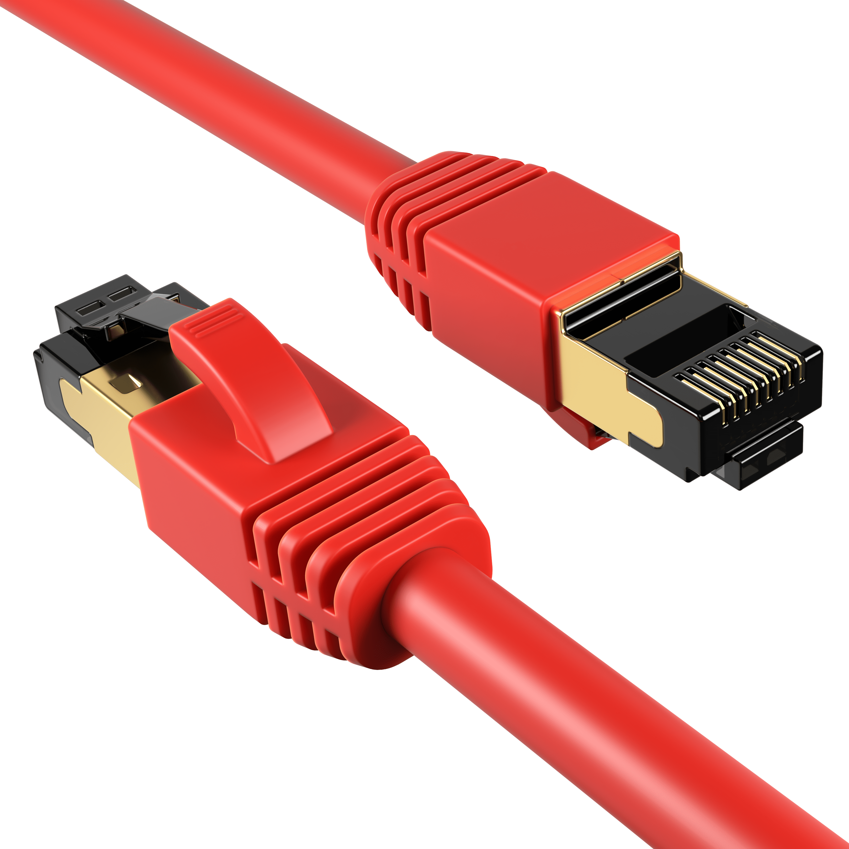 Cat 8 Ethernet Cable Network Patch Red 75ft 40Gbps - Copper Shielded ...