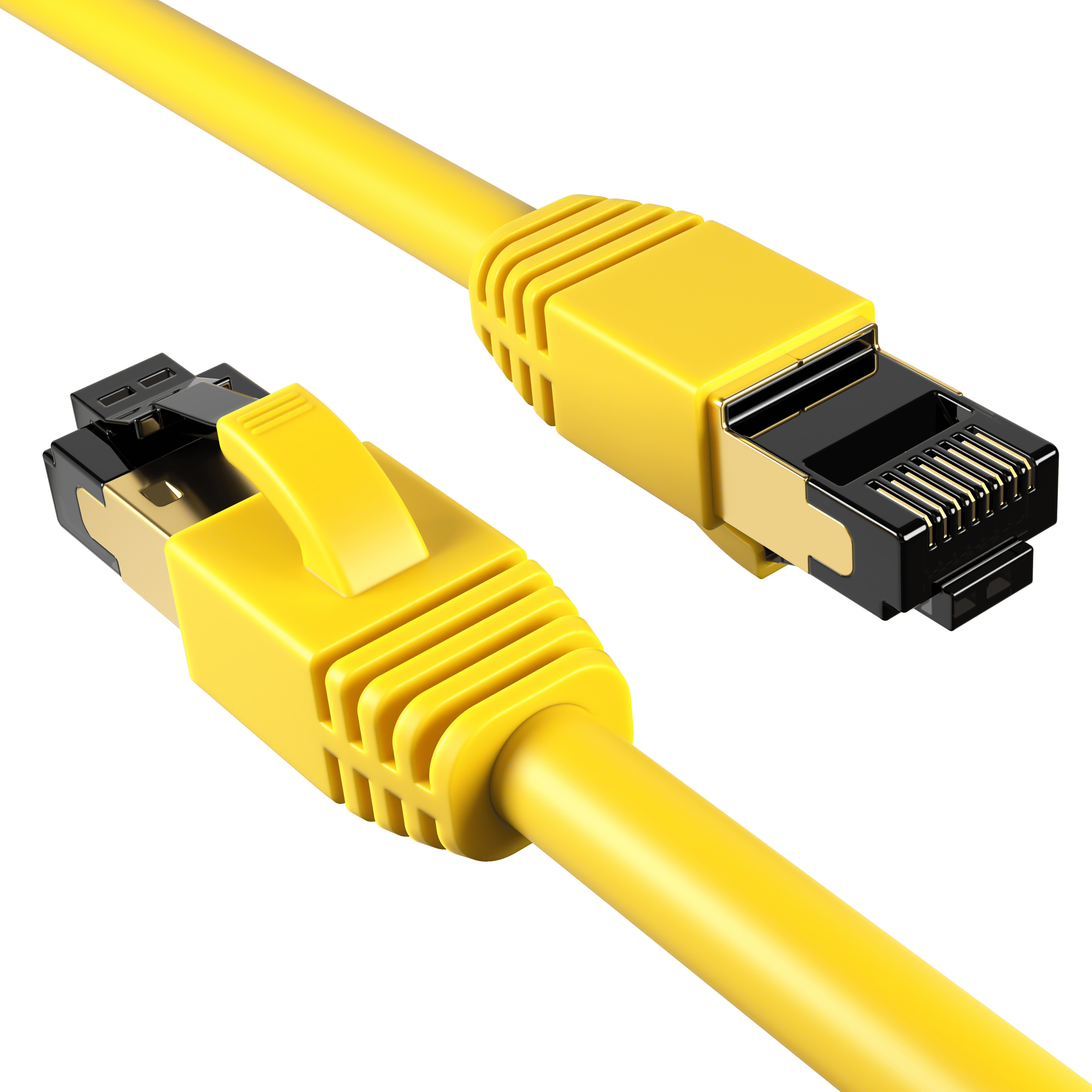 Cat8 Ethernet Cable Yellow 50FT Copper Shielded RJ45 Cord for Router ...