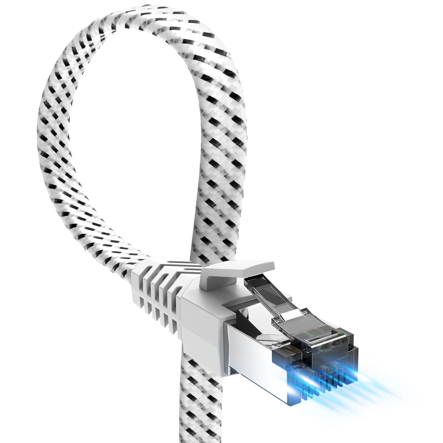 Cat 8 Ethernet Cable, Nylon Braided High Speed Heavy Duty Network LAN ...