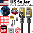 Cat 8 Ethernet RJ45 Cable Super Speed 40Gbps Patch LAN Network Gold ...