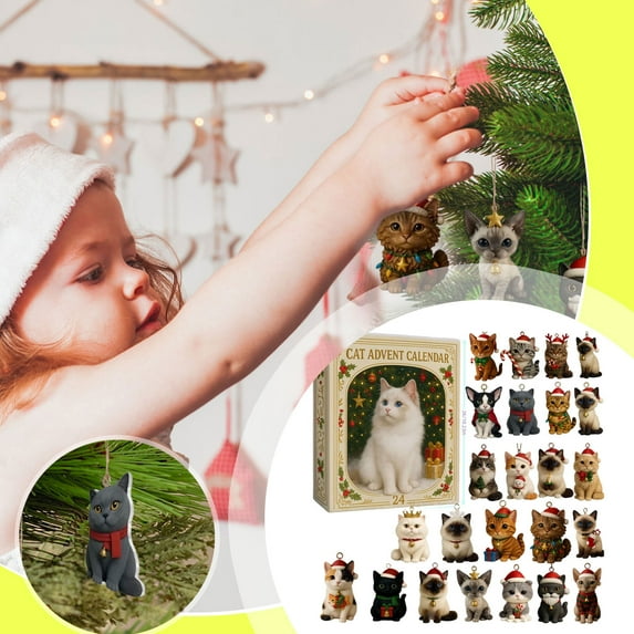 Cat Advent Calendar 2025 2D Box Holiday Countdown Gift Holiday Advent ...