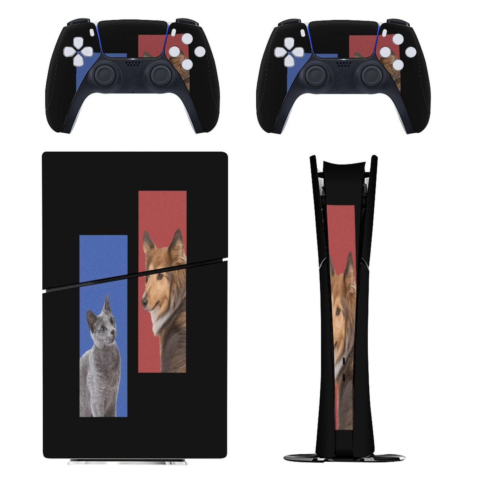 Cat And Dog PS5/PS5 Slim Digital Disc Skin Sticker For Console And ...