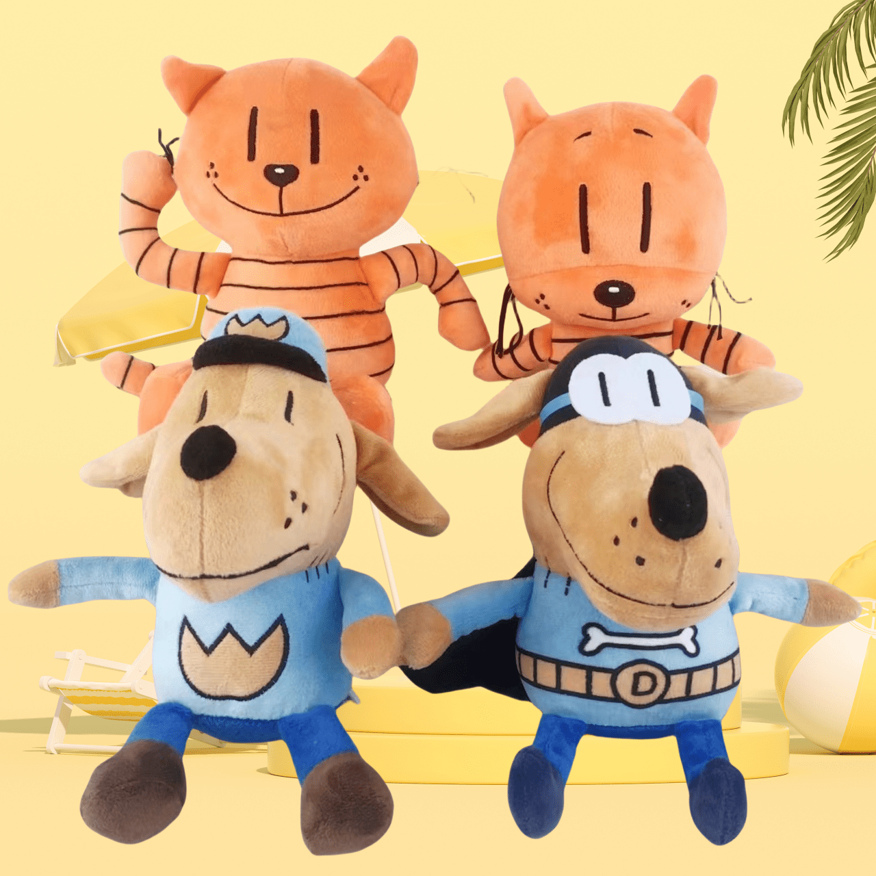 Cat And Dog Plush Stuffed Toys - Dog-Man Series Plushies , 4PC Funny ...