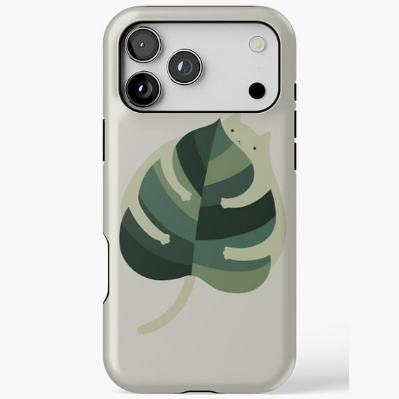 Cat And Plant Monstera Cat Hug Art iPhone Case 17 11 12 13 14 15 16 Pro ...