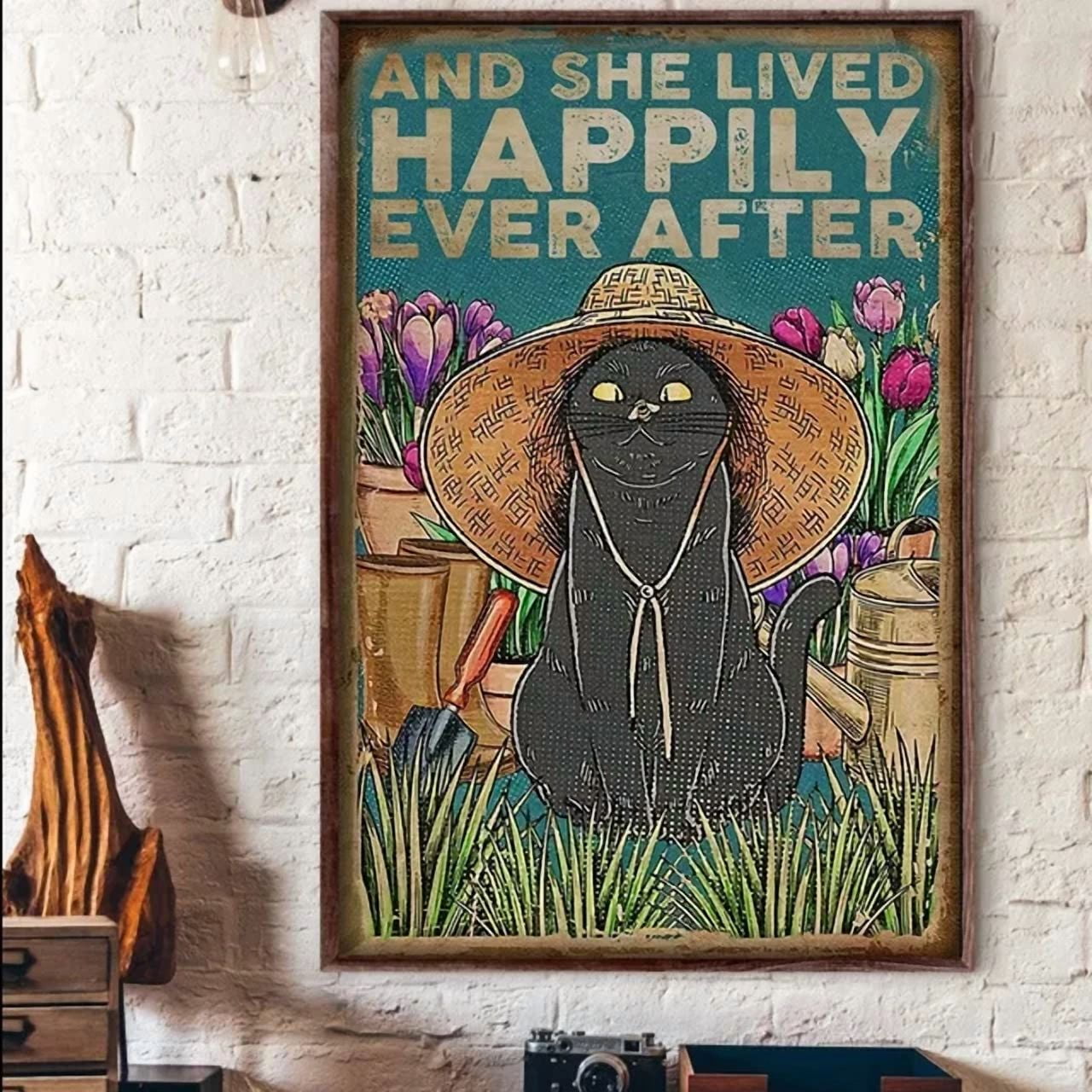 Cat And She Lived Happily Ever After Gardening Garden Flower Kittie ...
