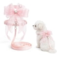 Cat And Small Dog Harness And Leash Set Adjustable H Style Sheer Bow ...
