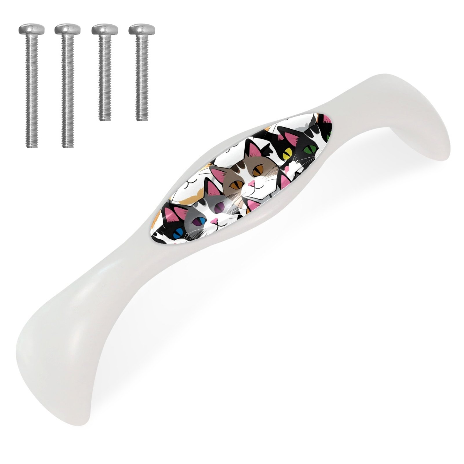 Cat Animal Face Kitchen Cabinet Pull Knobs Drawer Hardware Handles for ...