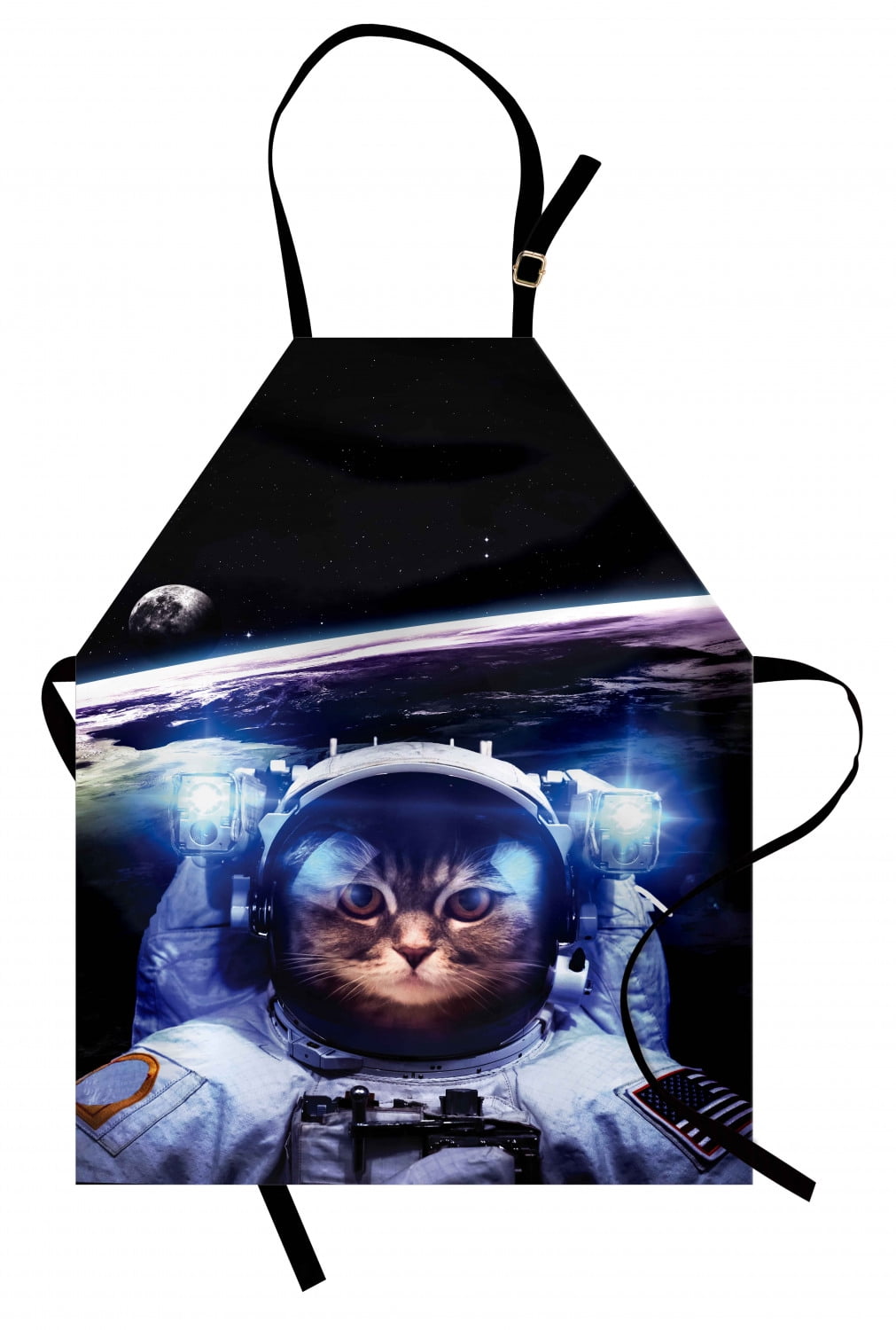 Cat Apron Funny Astronaut Cat above Earth in Outer Space Explorer Kitty ...