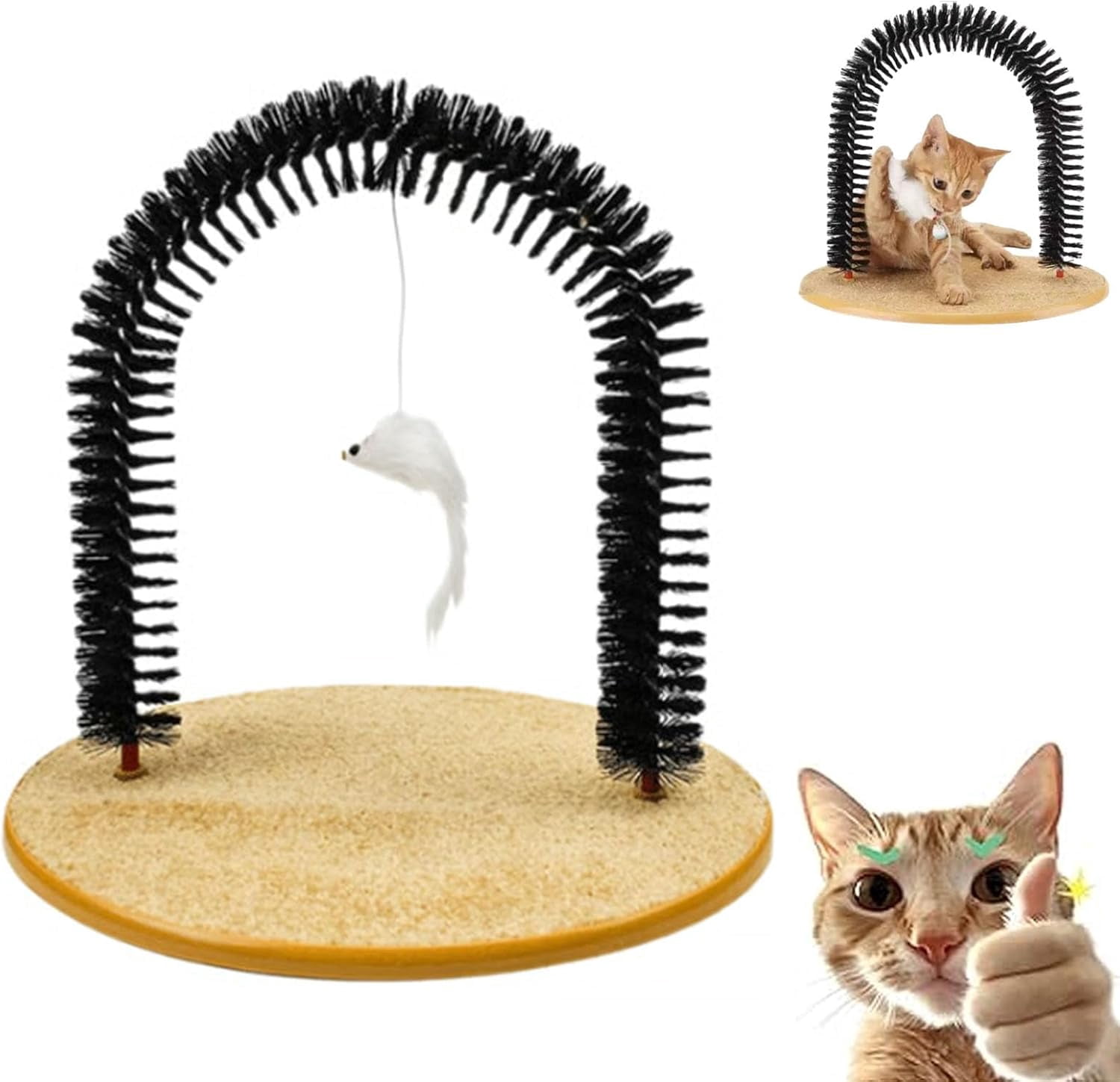 Cat Arch Scratcher, 3-in-1 Cat Self Groomer, Cats Face Back Scratchers ...