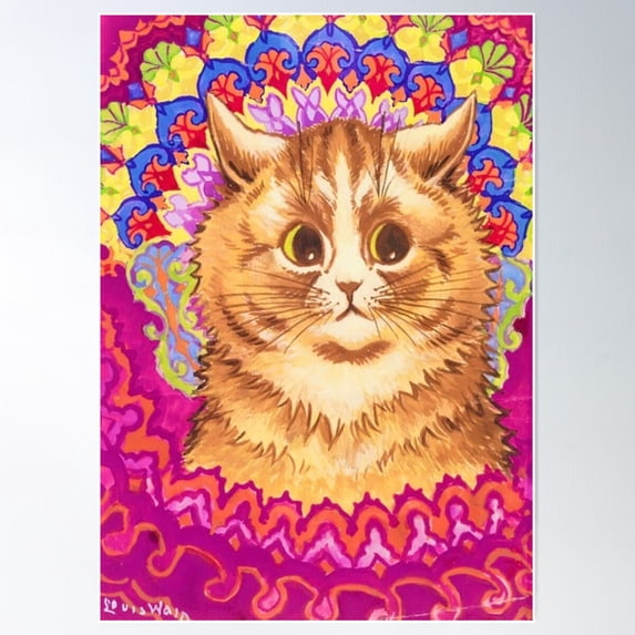 Cat Art By Louis Wain Poster Wall Art, Modern Wall Decor For Living ...