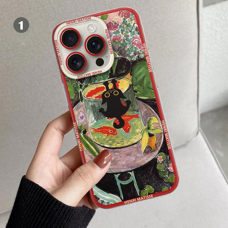 Cat Art Phone Case Henri Matisse Cover for iPhone 17 16 15 14 13/Pro ...