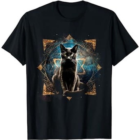 Cat Artwork - Cat Motif Animal Cat T-Shirt Black oversized loose and ...
