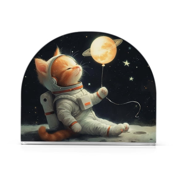 Cat Astronaut in Moon Stars Napkin Holder for Table Clear Napkin Stand ...