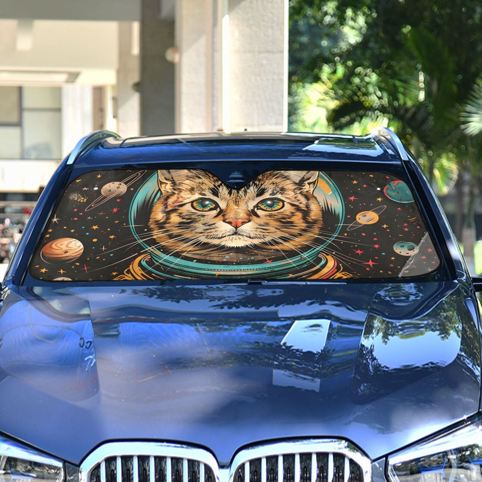 Cat Astronaut Planets Universe Automotive Front Car Windshield Sun ...