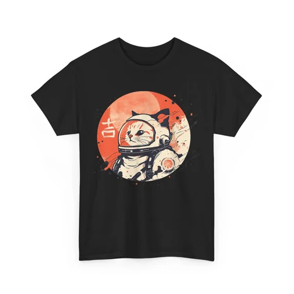 Cat Astronaut Space Adventure Japanese Kanji Graphic Apparel Unisex T ...