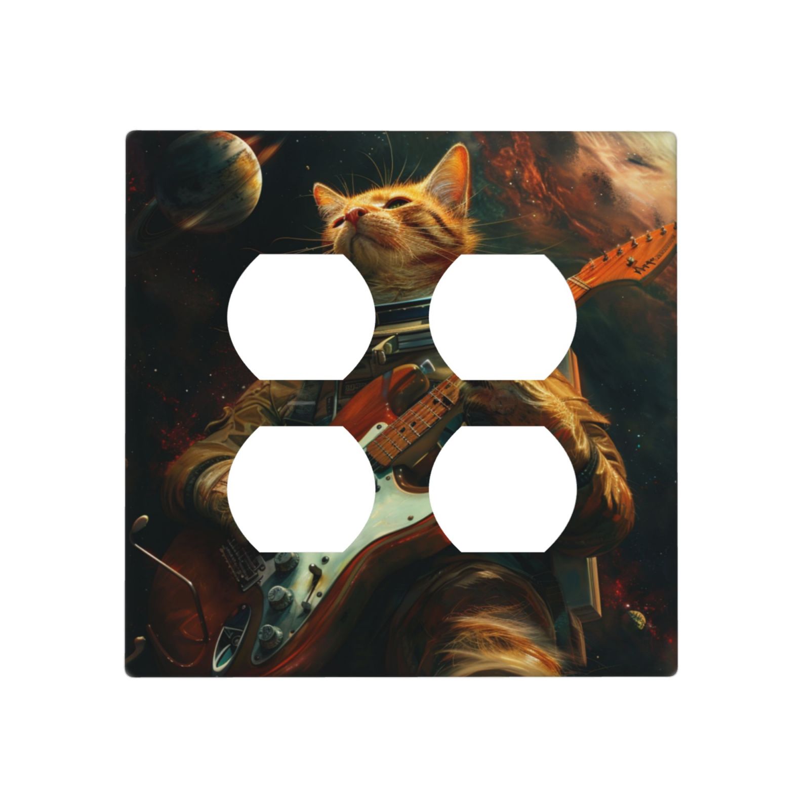 Cat Astronaut Switch Cover Decorative Wall Plate / 2-Gang 2-Duplex ...