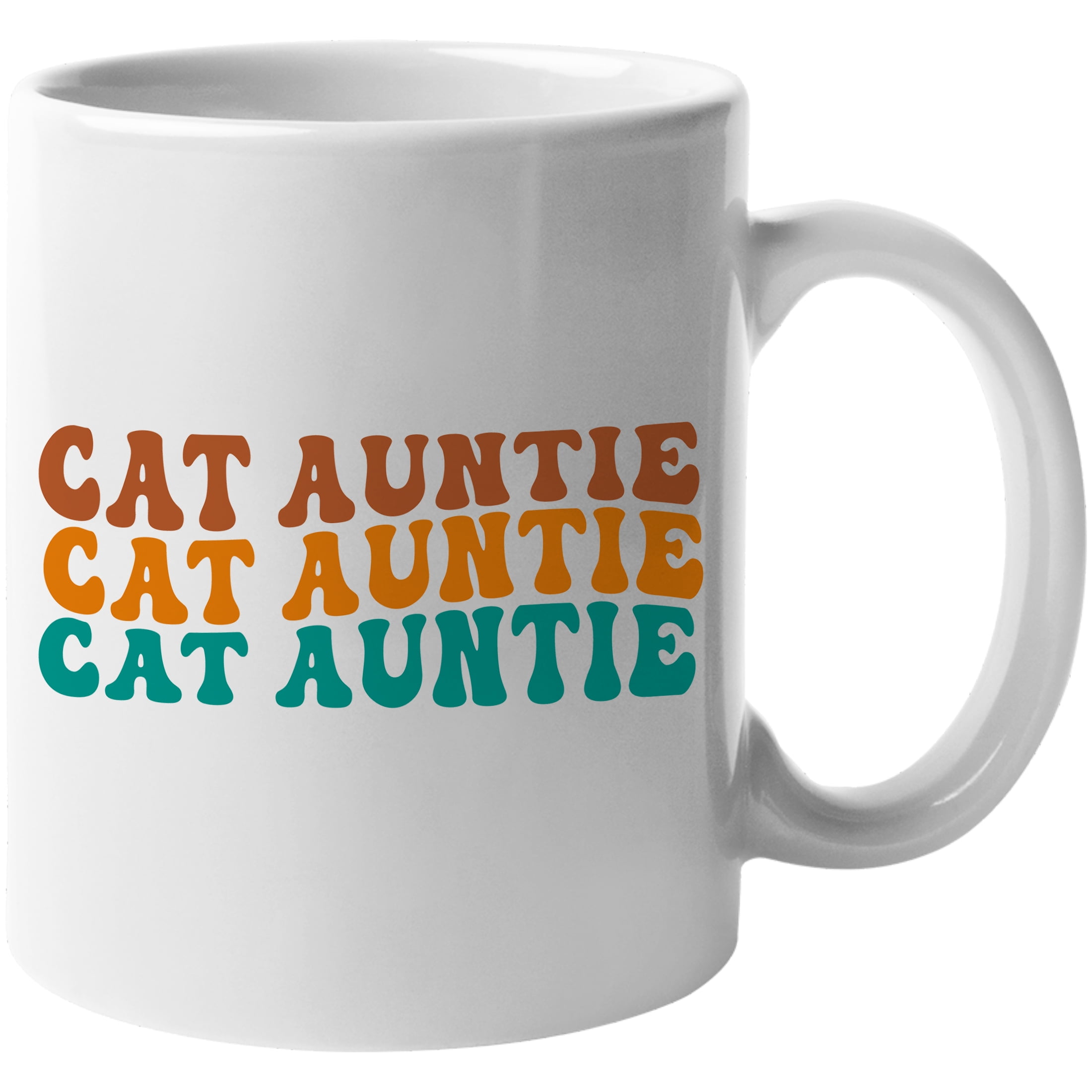 Cat Auntie, Title for an Aunt of Cats or Kitties, Groovy Retro Wavy ...