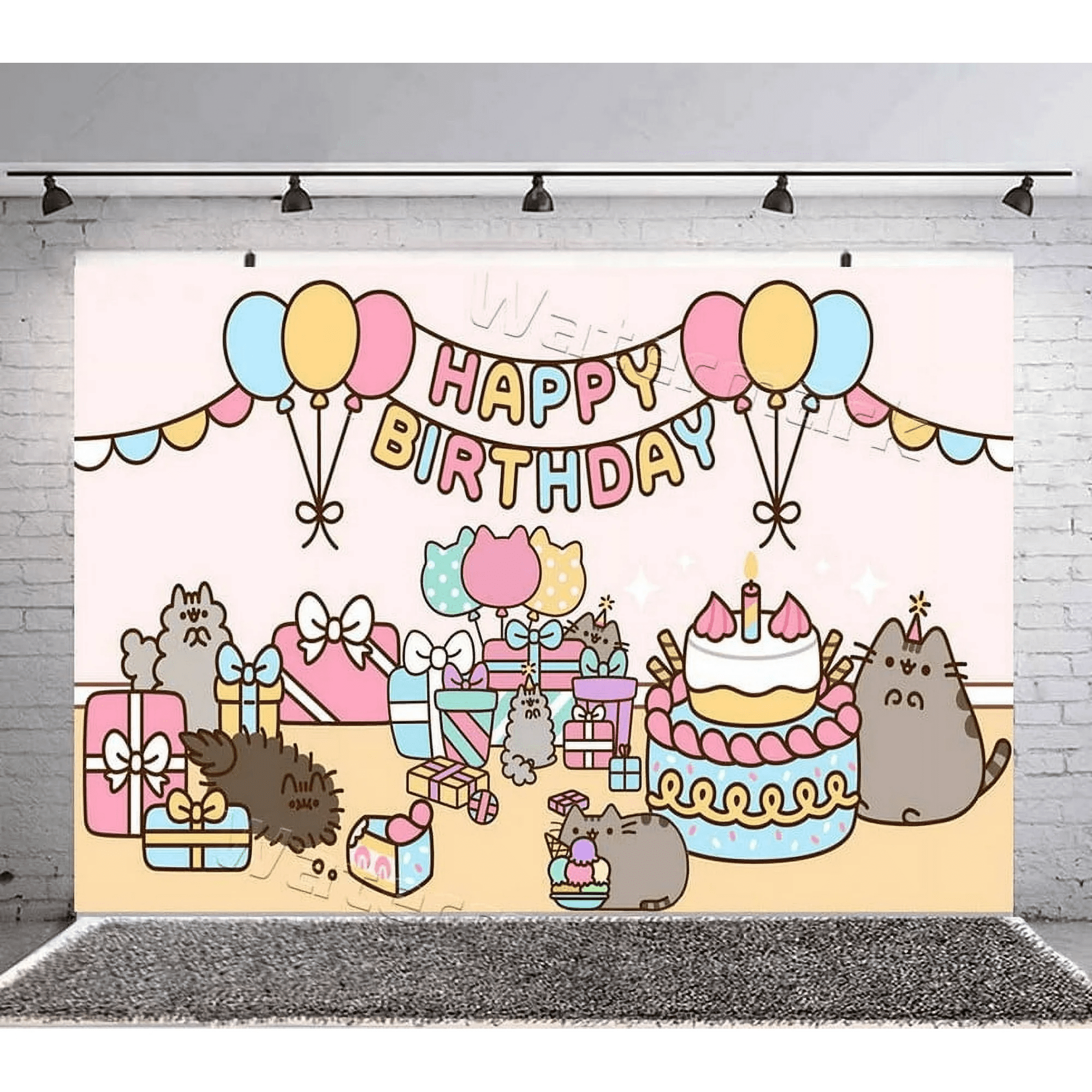 Cat Backdrop Banner Party Supplies Poster Movie Theme Background for ...