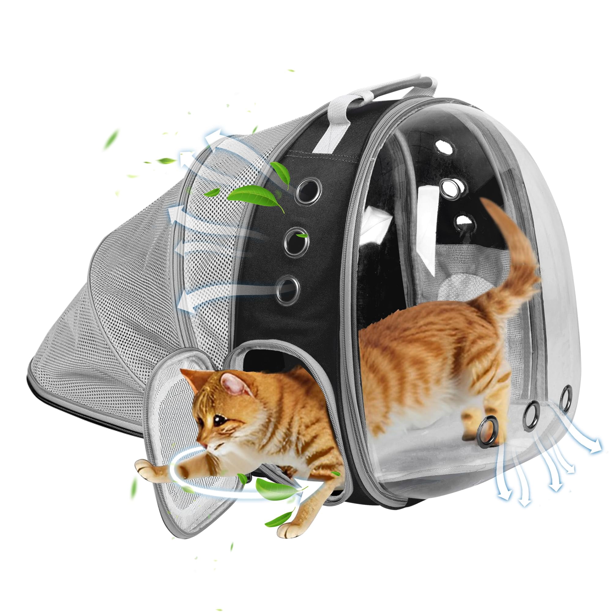Cat Backpack Carrier Bubble Expandable Foldable Breathable Pet Carrier ...