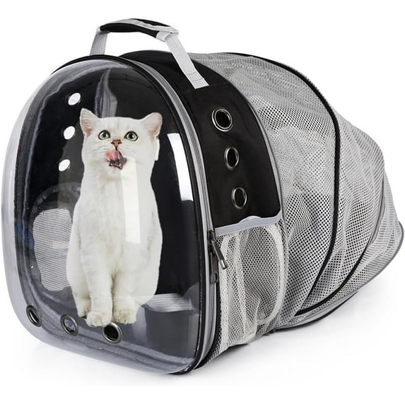 Cat Backpack Carrier Expandable Ventilate Transparent Pet Dog Backpack ...