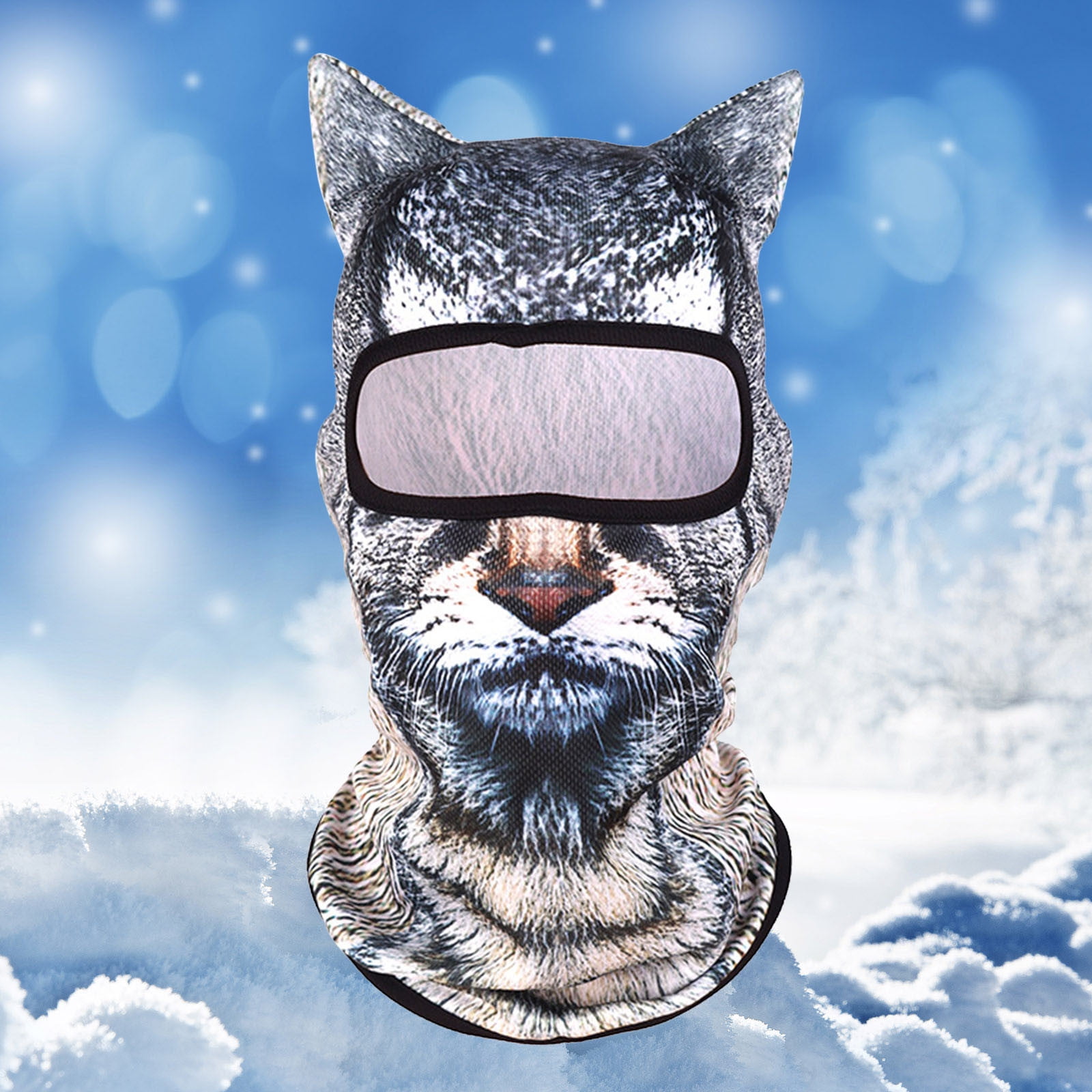 Cat Balaclava Face Mask With Ears Animal Face Cover For Sports ...
