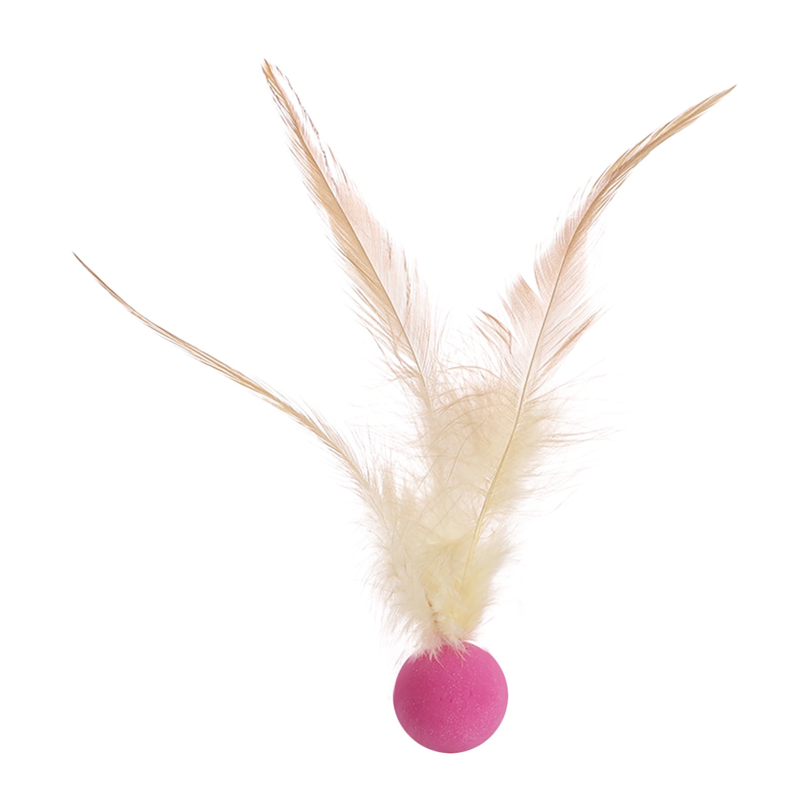 Cat Ball Toy with Natural Feathers,Interactive Cat Feather Toys Refills ...