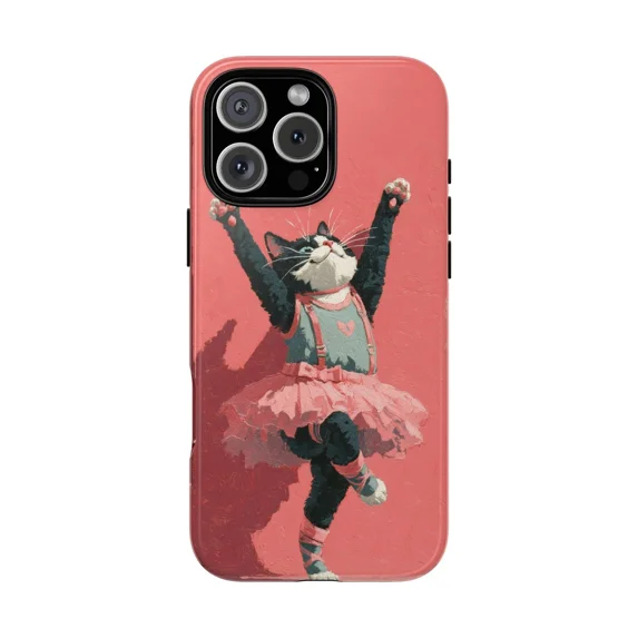 Cat Ballet Tutu Dance Illustration Phone Cover for iPhone 11 12 13 14 ...