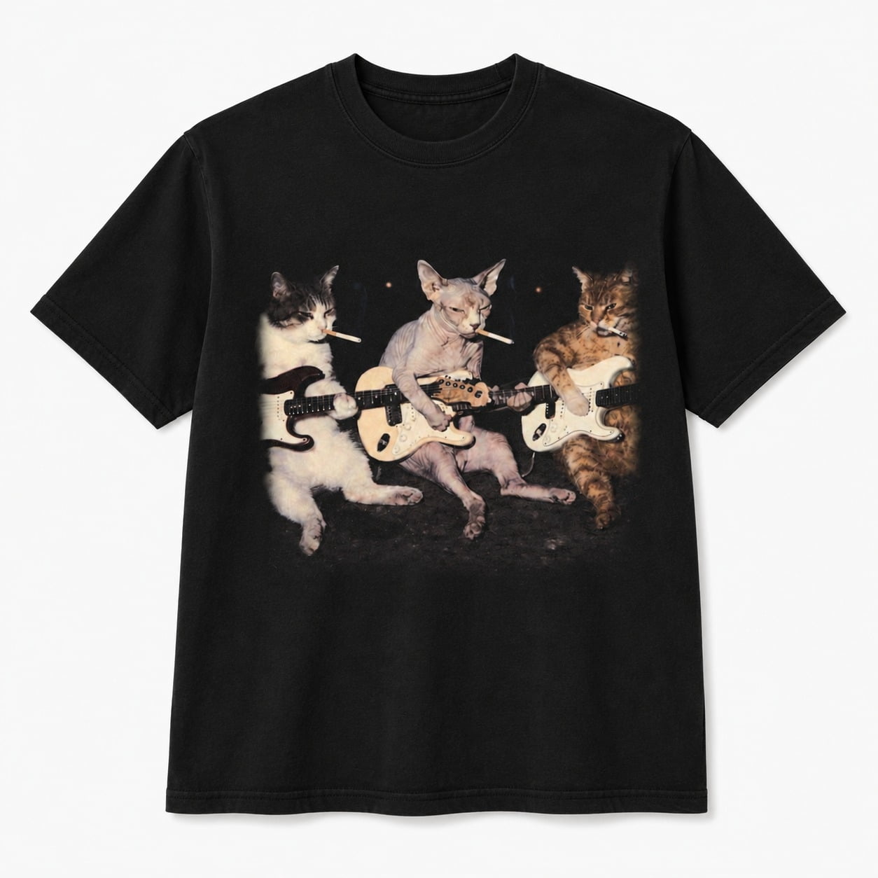 Cat Band Graphic Comfort Colors T-Shirt, Unisex Relaxed Fit Garment ...