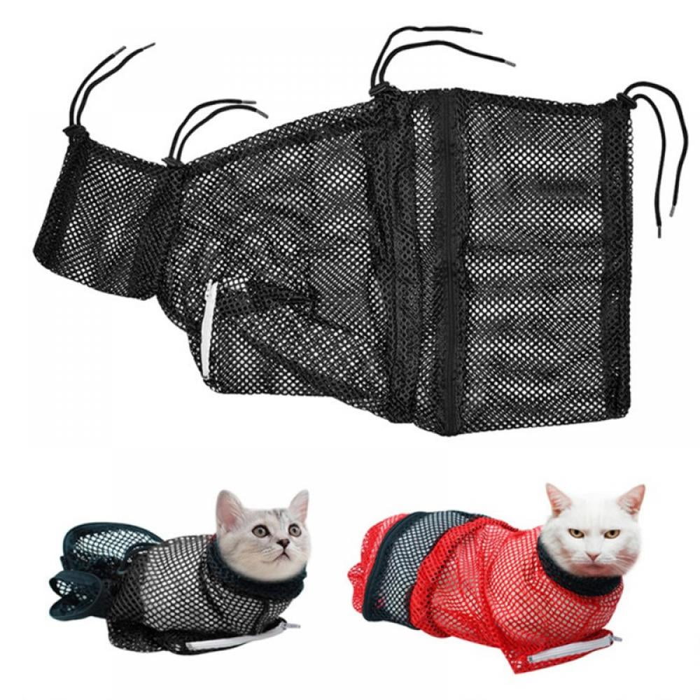 Cat Bathing Bag - Bathing Shower Mesh Bag- Adjustable Anti-Bite and ...