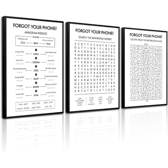 Cat Bathroom Wall Art Funny Canvas Wall Decor Black Cat Pictures Cute ...