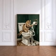 Cat Bathroom Wall Art Print Cat Toilet Paper Print Mischievous Cat Pet ...