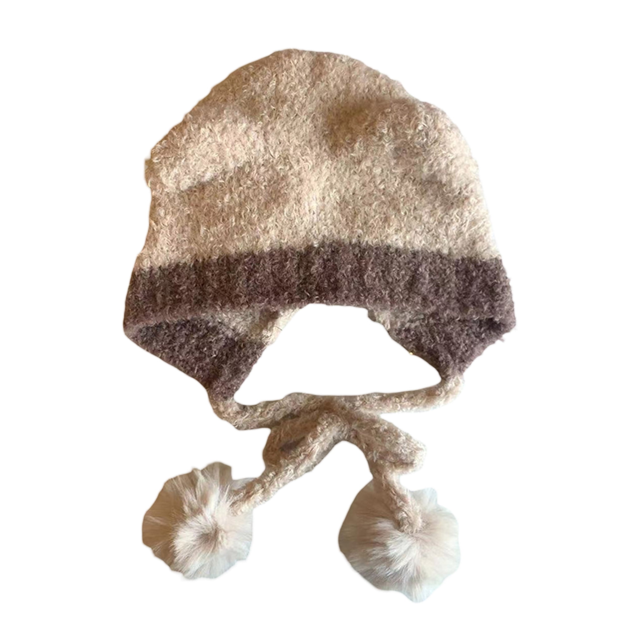 Cat Beanie Hats for Women Fuzzy Fluffy Knit Womens Faux Warm Outdoor ...