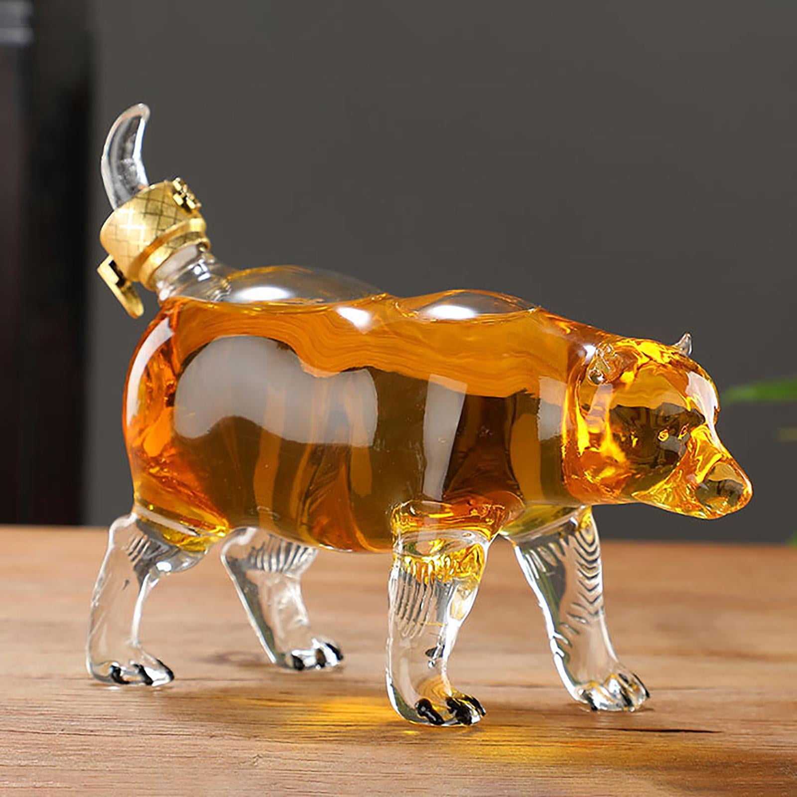 /Cat/Bear Shape Whiskeys Decanter Hand Blown Leads- Borosilicate Glass ...