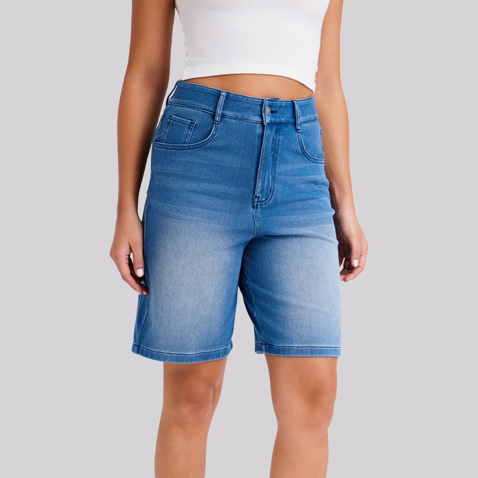 Cat Bearded Horse Cowboy Shorts For Women High Waist Slim Look Elastic ...