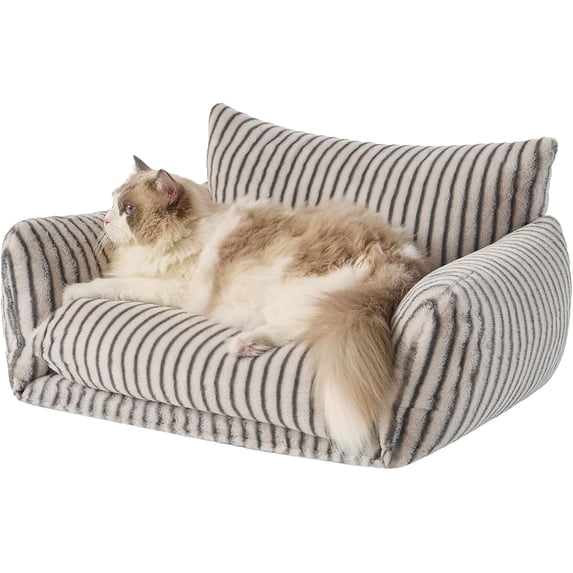 Cat Bed Fluffy Plush Multifunctional Double-Layer Machine Washable Soft ...