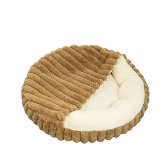 Cat Bed with Hooded Blanket, Round Fluffy Anti-Anxiety Pet Bed for Cats ...