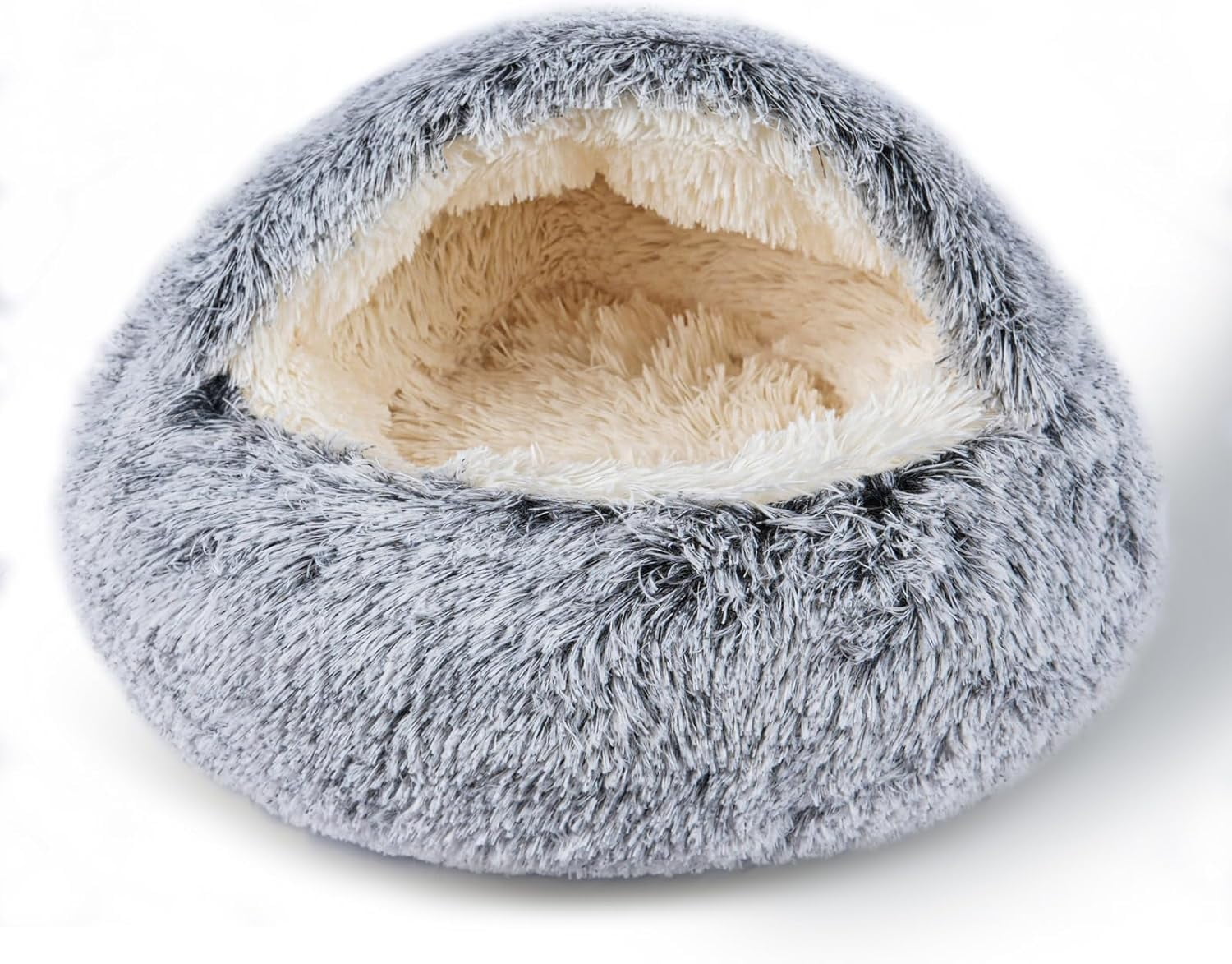 Cat Bed for Indoor Cats, Calming Cozy Cave with Self-Warming Plush ...