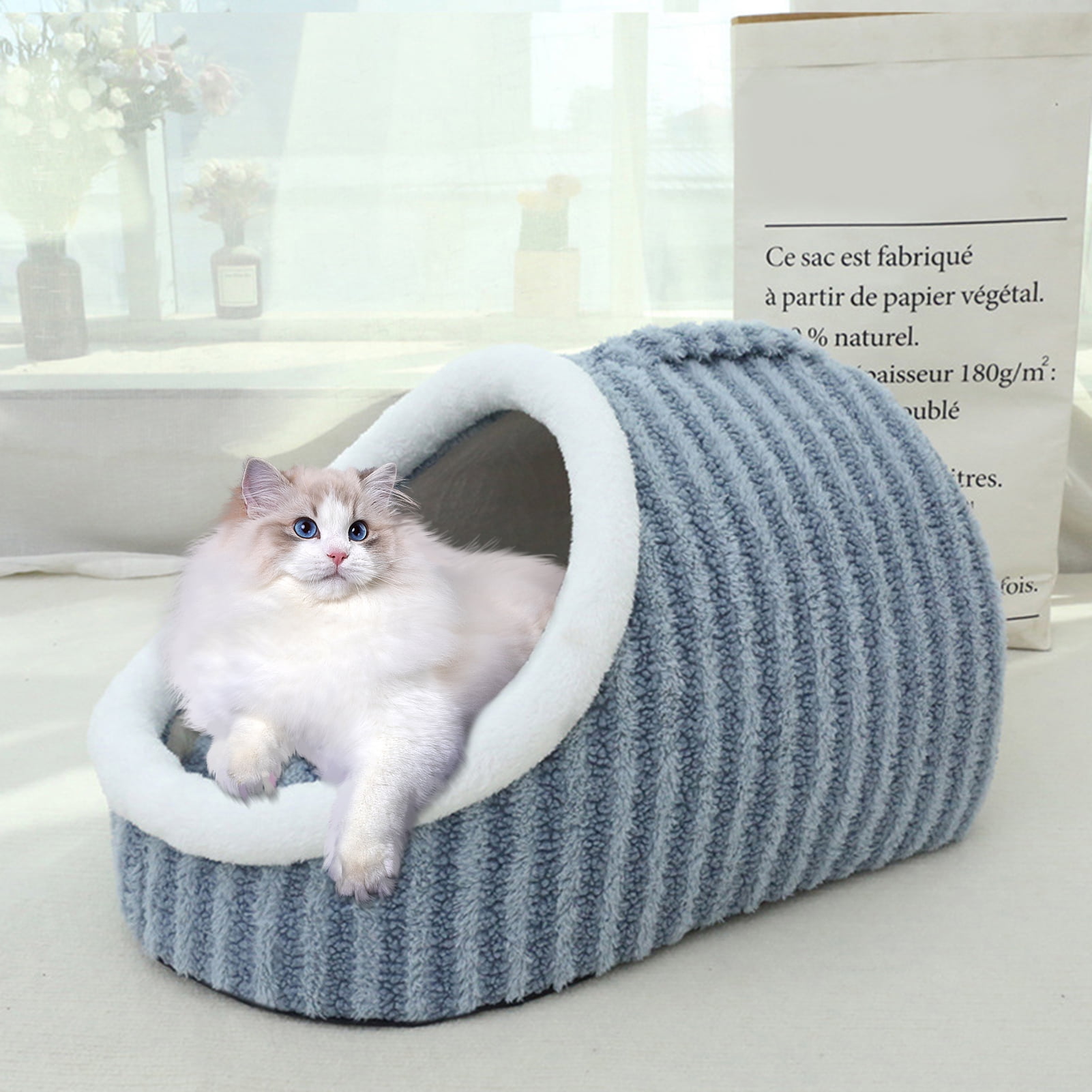 Cat Bed for Indoor Cats, Cozy Hideaway Pet Bed, Warm Cat Sleeping Bed ...
