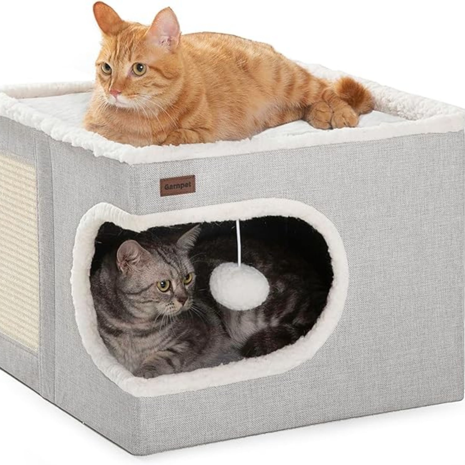 Cat Bed for Indoor Cats Cube House, Covered Cat Cave Beds & Furniture ...