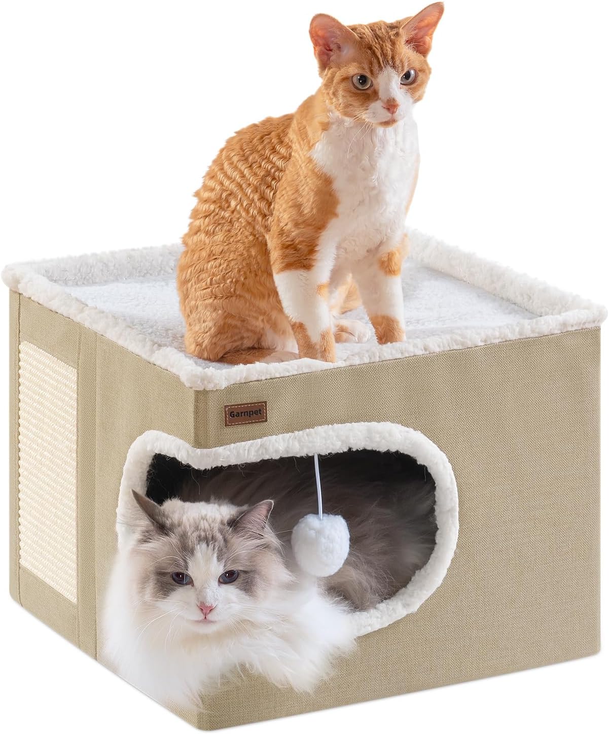 Cat Bed for Indoor Cats Cube House, Covered Cat Cave Beds & Furniture ...