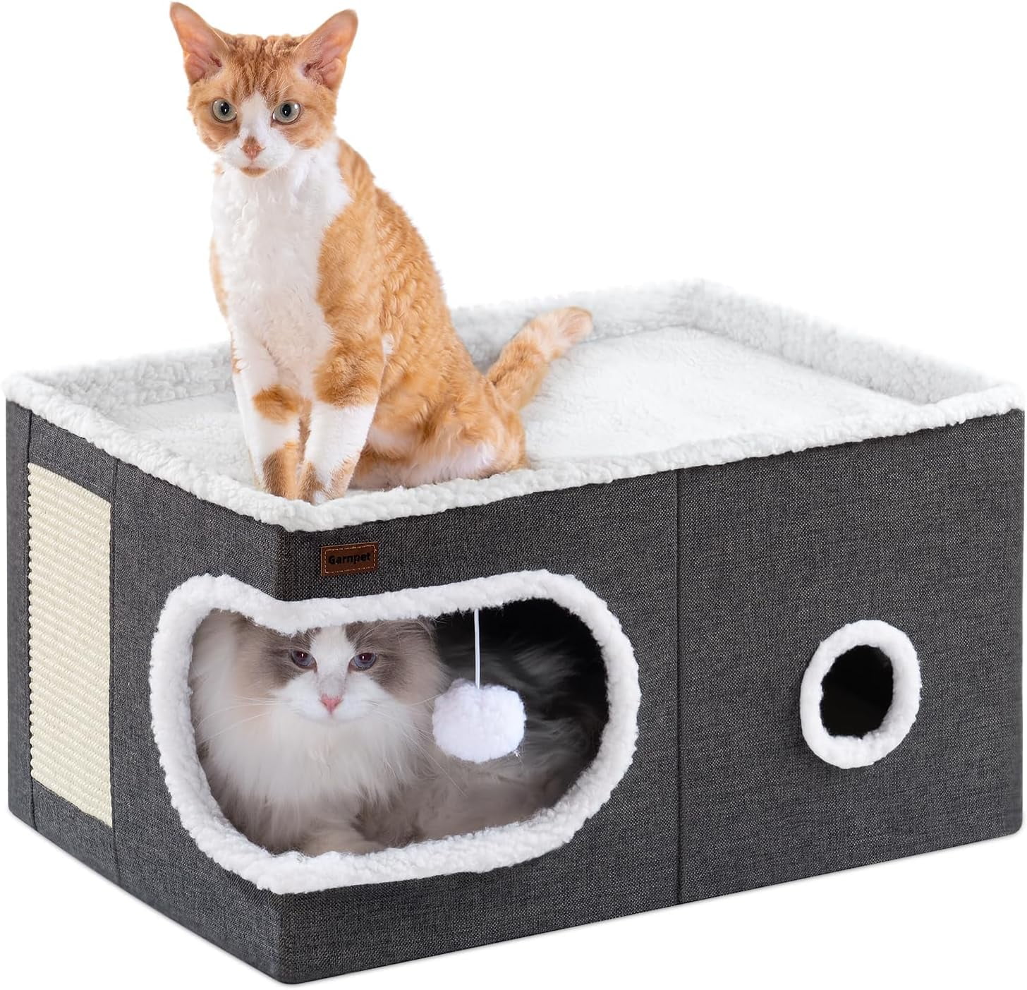 Cat Bed for Indoor Cats Cube House, Covered Cat Cave Beds & Furniture ...