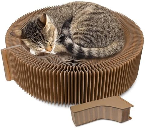 Cat Bed Scratcher Lounge - Cardboard Collapsible Pet Scratching Pad ...