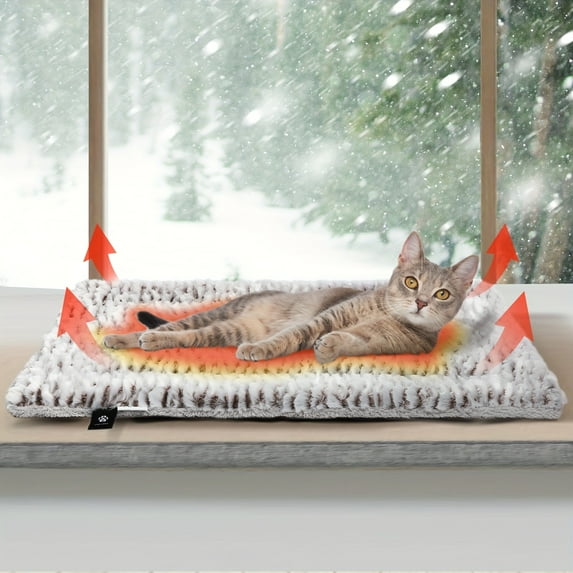 Cat Bed, Self-Warming Reversible Double-Sided with Heating Effect, Soft ...