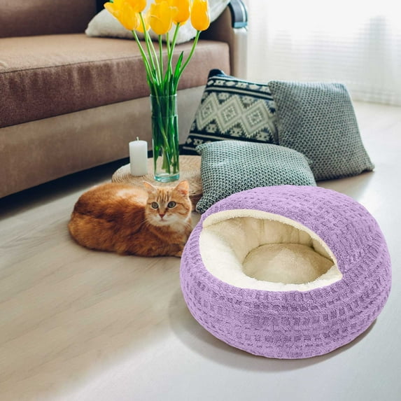 Cat Bed, Semi-enclosed Sleeping Nest, Warm Thickened for Winter, Autumn ...