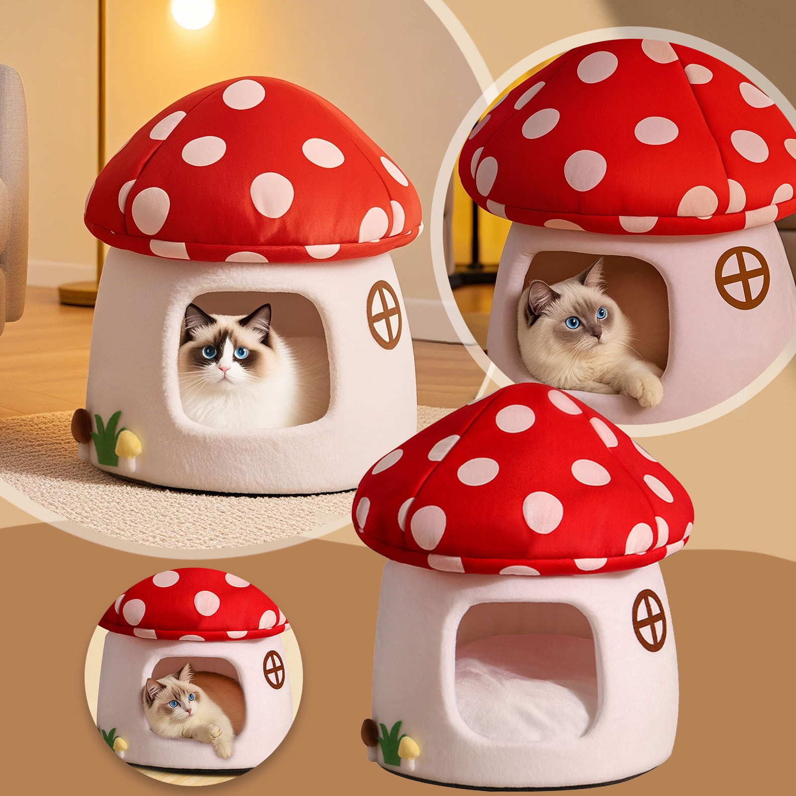 Cat Bed Soft Warm Cute Cartoon Cow Shape Cat With Removable Cushion ...