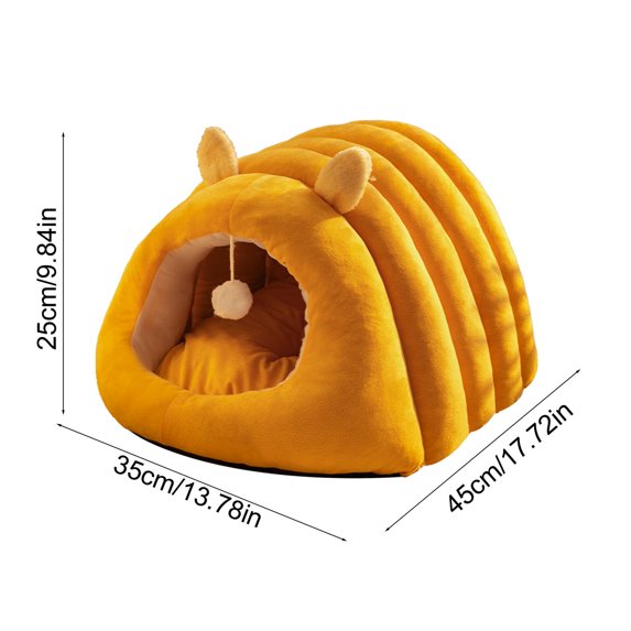 Cat Bed Upgraded Warm Pet Bed For Winter, Calming Plush Anti-Anxiety ...