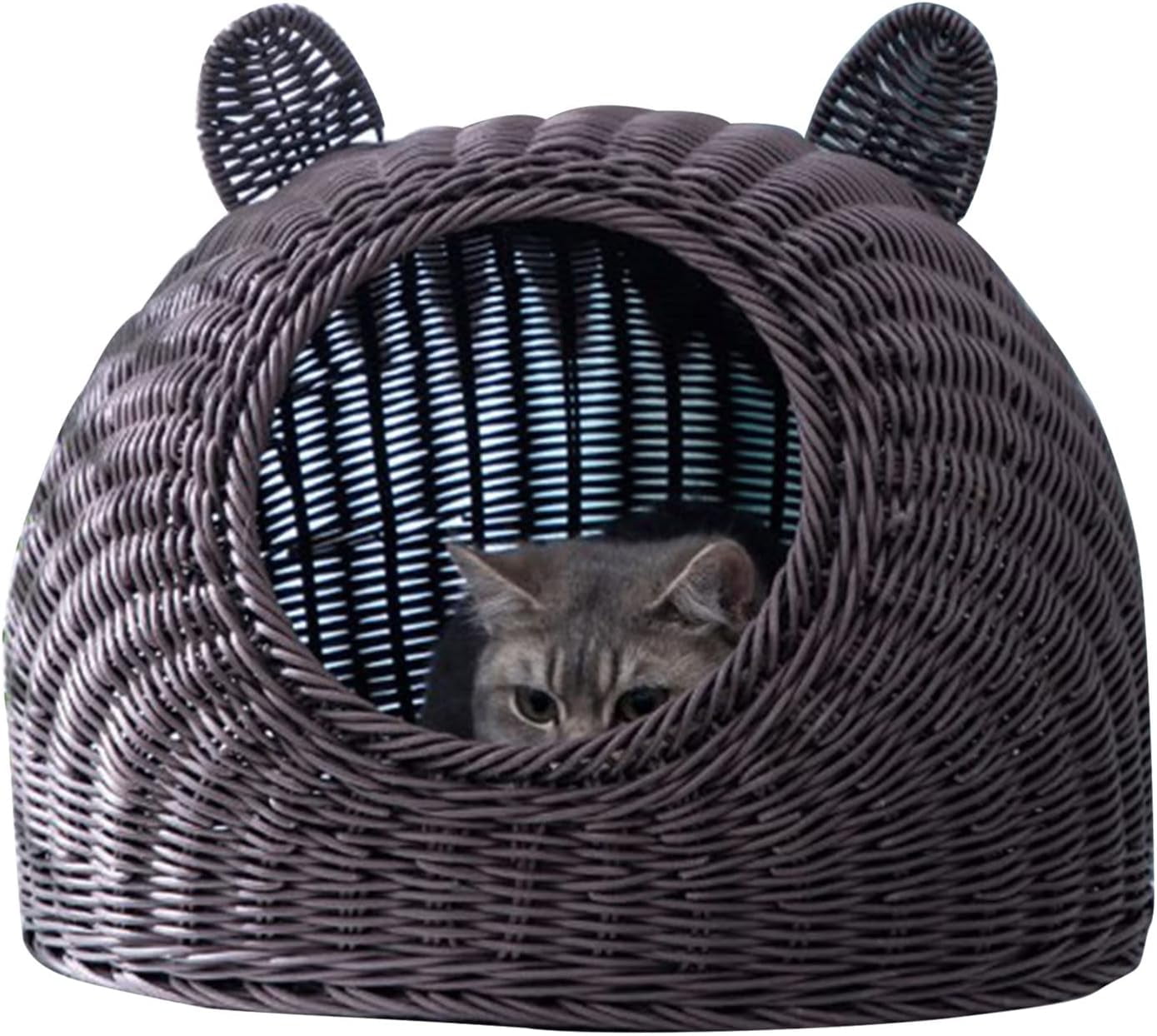 Cat Beds For Indoor Cats, Wicker Cat Bed, Cat Bed Cave Washable ...
