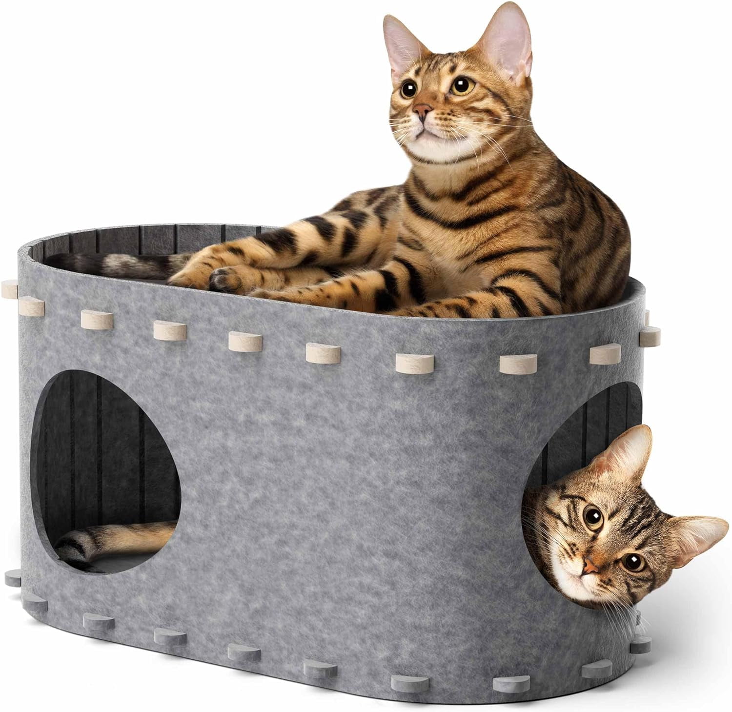 Cat Beds for Indoor House Cats Cave Scratching Tunnel Outdoor Grey ...